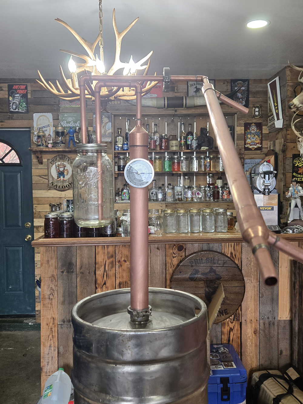 2-Foot Counter Balance Keg Still with thumper jar - PhilBilly Moonshine ...