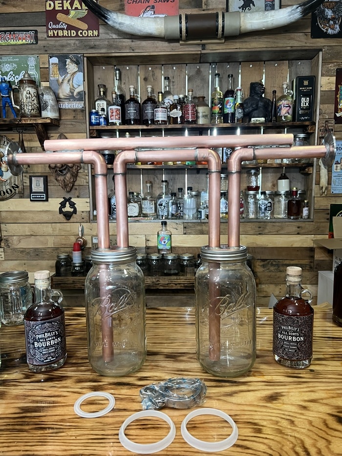 Double Mason Jar Thumper – High-Flow 3/4" Copper Pipe Kit with Custom ...