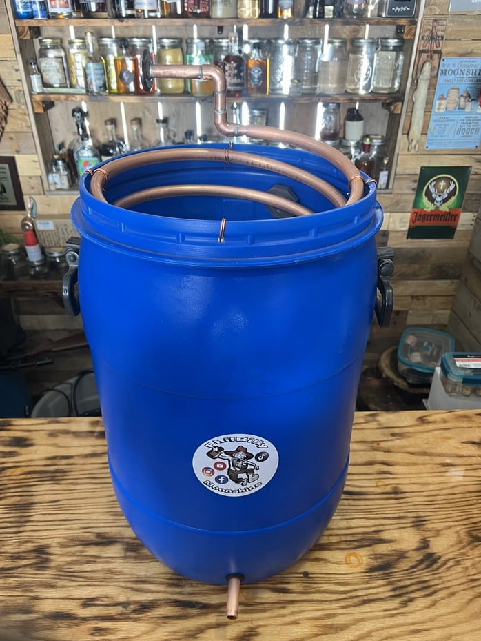 13 Gallon Worm Condenser – Heavy Duty Blue Barrel Cooling Kit with 20 ...
